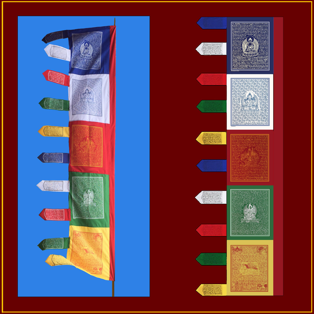 5 Color Screen Printed - 7'-6" Tall – Prayer Flags & Dharma Banners ...